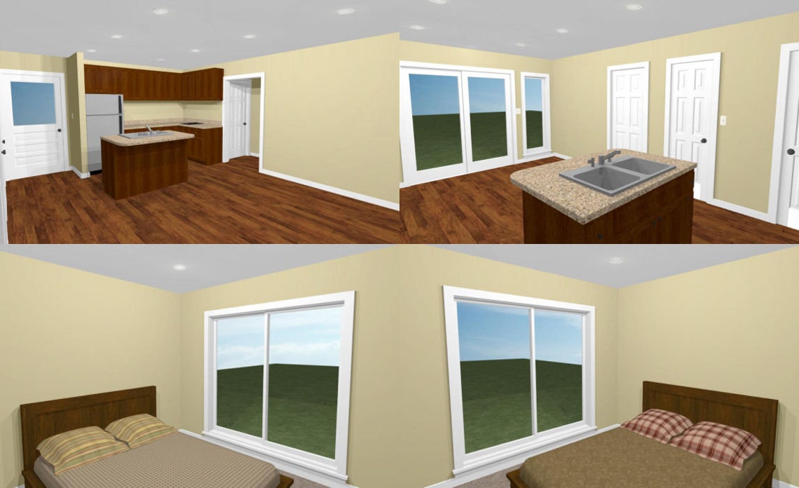 36x20 House 2-bedroom 2-bath 720 Sq Ft PDF Floor Plan Instant Download ...