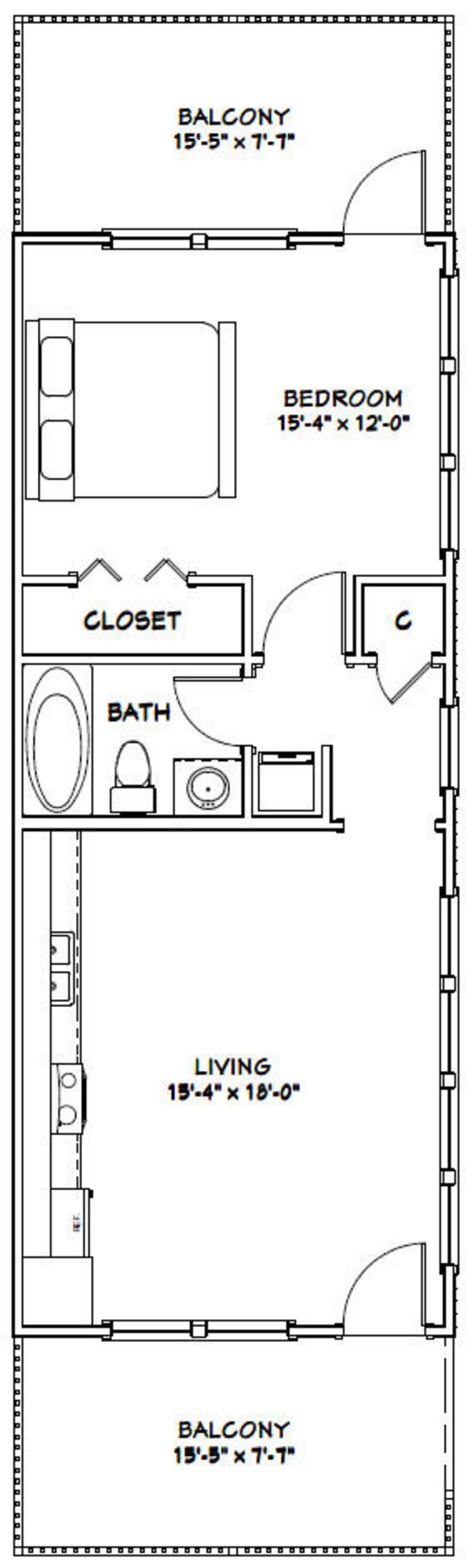 36x40 House 1-bedroom 1.5-bath 902 Sq Ft PDF Floor - Etsy