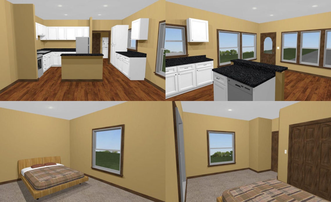 36x42 1-RV Garage -- 1 Bedroom, 1 Bath -- 1,480 Sq Ft -- PDF Floor Plan ...
