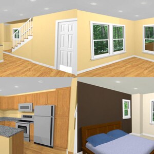 20x16 House -- 1-bedroom 1.5-bath -- 547 Sq Ft -- PDF Floor Plan ...