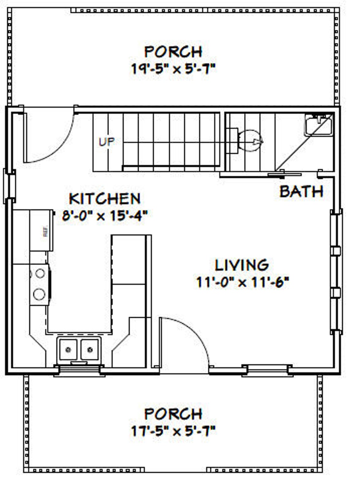 20x16 House 1-bedroom 1.5-bath 565 Sq Ft PDF Floor - Etsy Canada