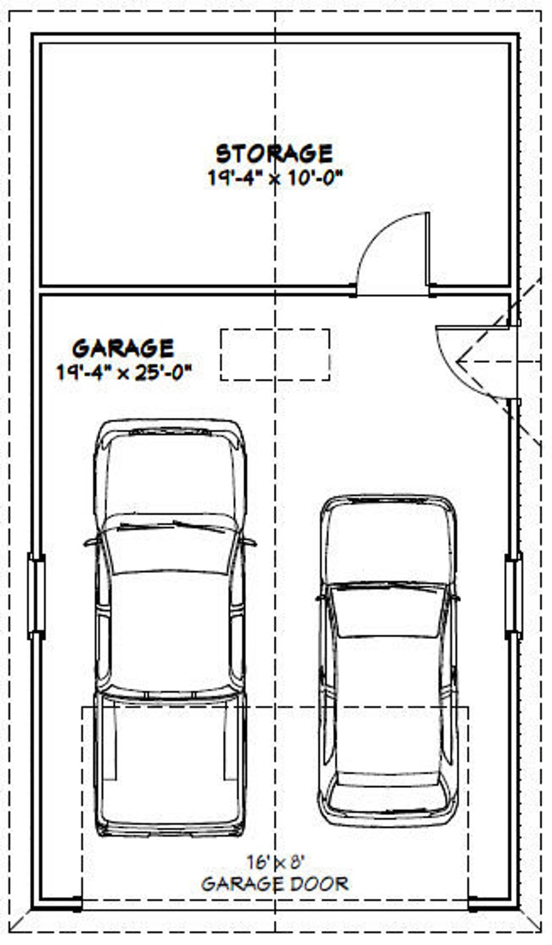 20x36 2-car Garages 1,128 Sq Ft 9ft Walls PDF Floor Plan Instant ...
