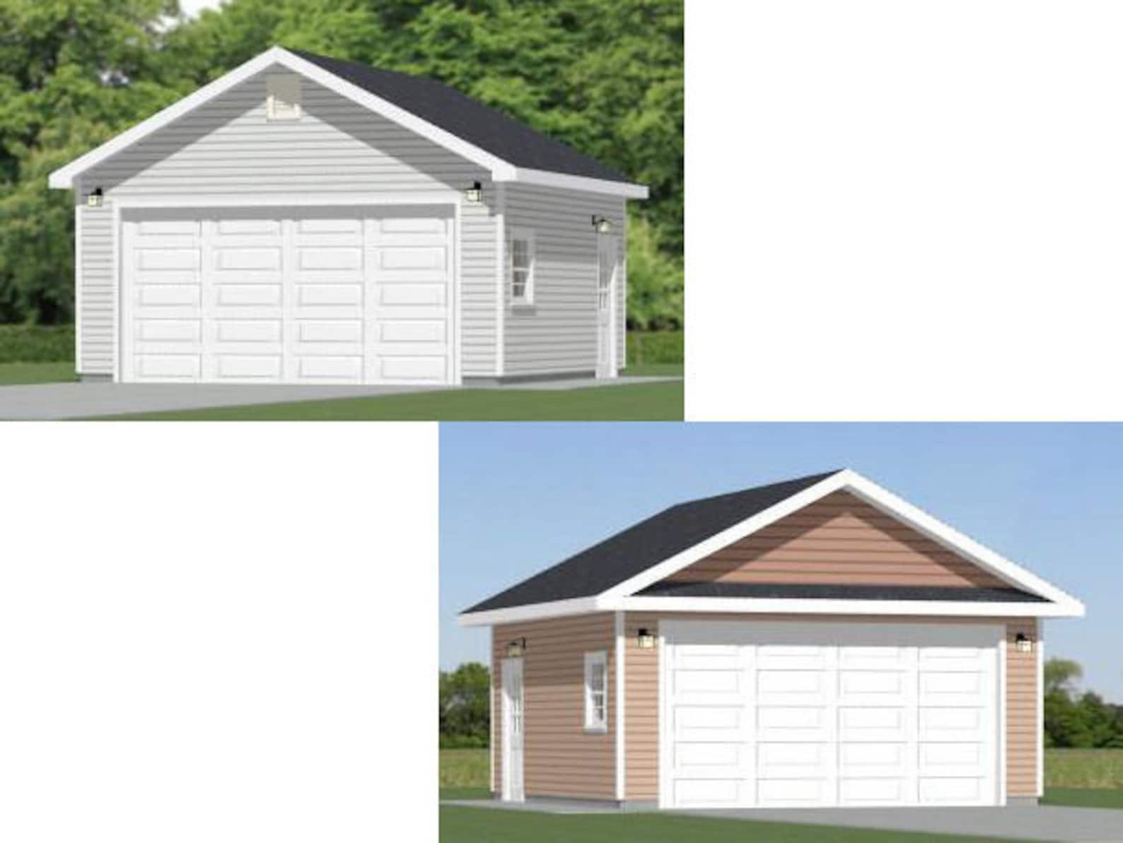 20x20 2-car Garages -- 400 Sq Ft -- 9ft Walls -- PDF Floor Plan ...