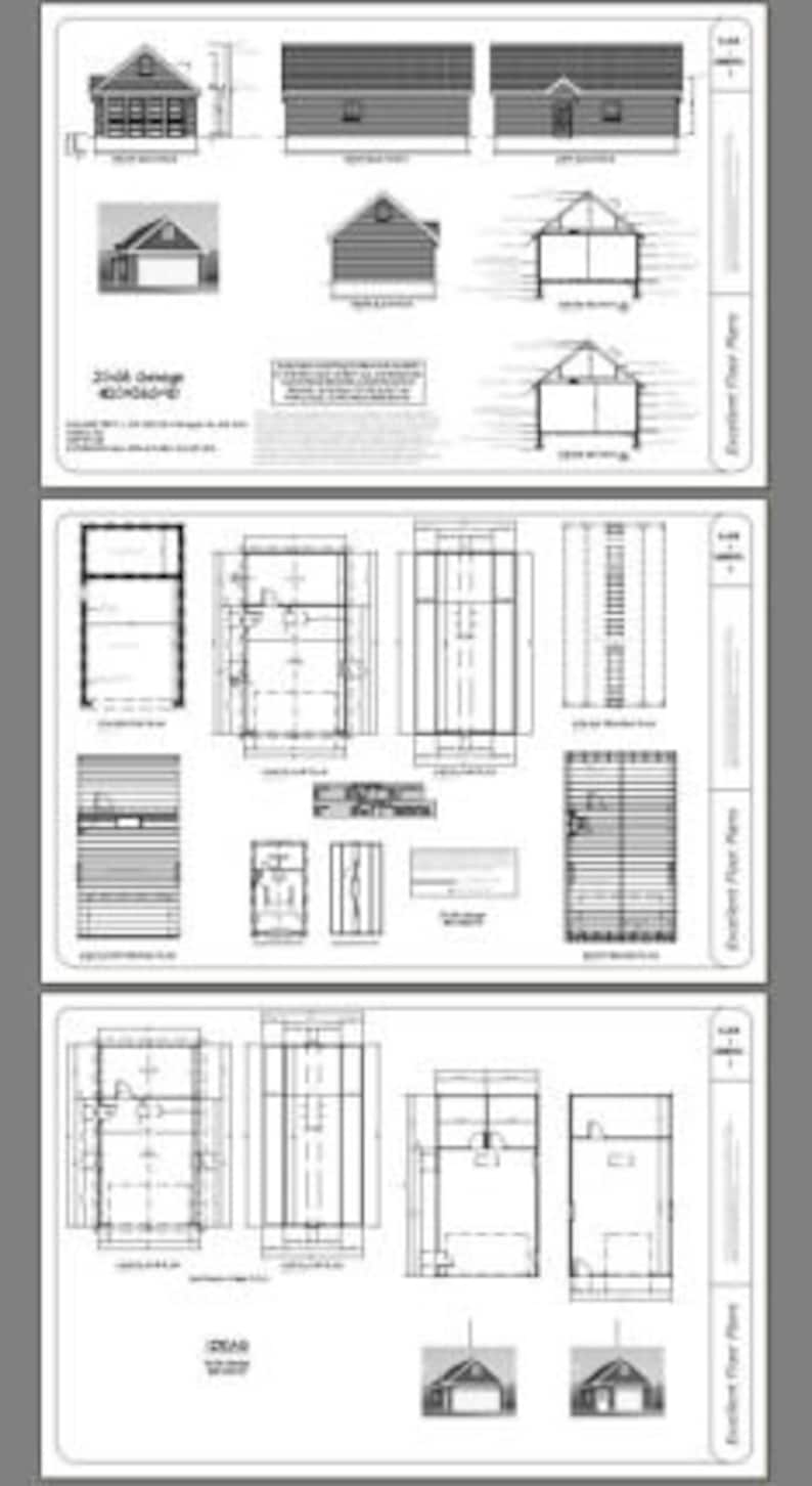 20x36 2-car Garages 1,128 Sq Ft 9ft Walls PDF Floor Plan Instant ...