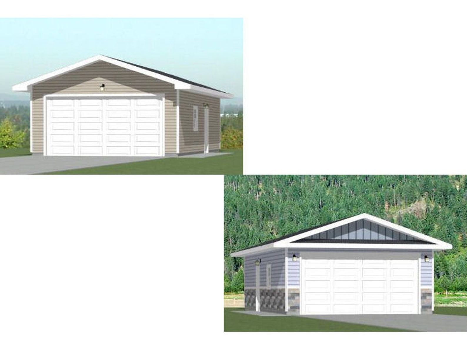 20x36 2-car Garages -- 720 Sq Ft -- 9ft Walls -- PDF Floor Plan ...