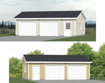 20x36 2-car Garages 1128 Sq Ft 8ft Walls PDF Floor | Etsy