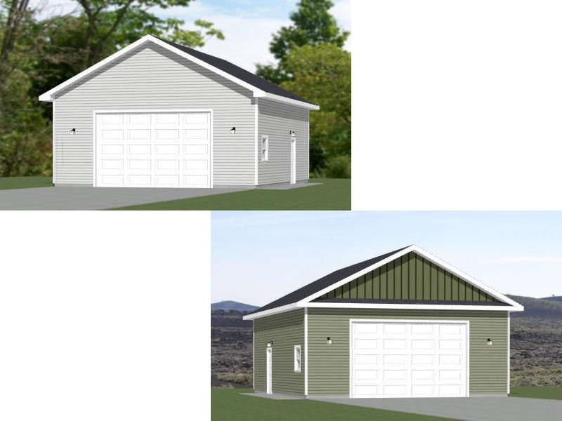 28x36 2-car Garages -- 1,008 Sq Ft -- 12ft Walls -- PDF Floor Plan ...