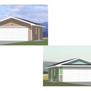 20x36 2-car Garages -- 720 Sq Ft -- 8ft Walls -- PDF Floor Plan ...