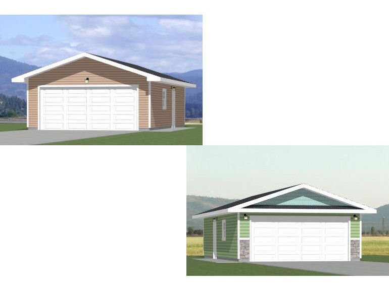 20x36 2-car Garages -- 720 Sq Ft -- 8ft Walls -- PDF Floor Plan ...