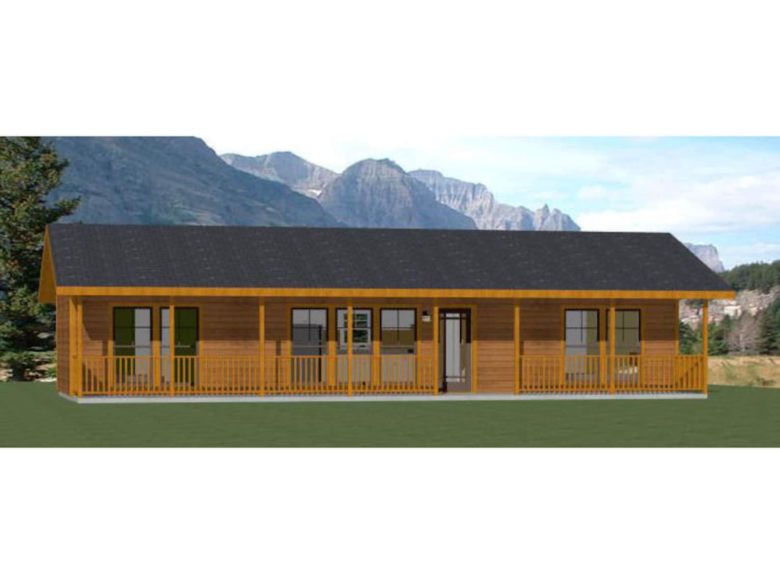 48x16 House -- 2-bedroom 2-bath -- 768 Sq Ft -- PDF Floor Plan ...