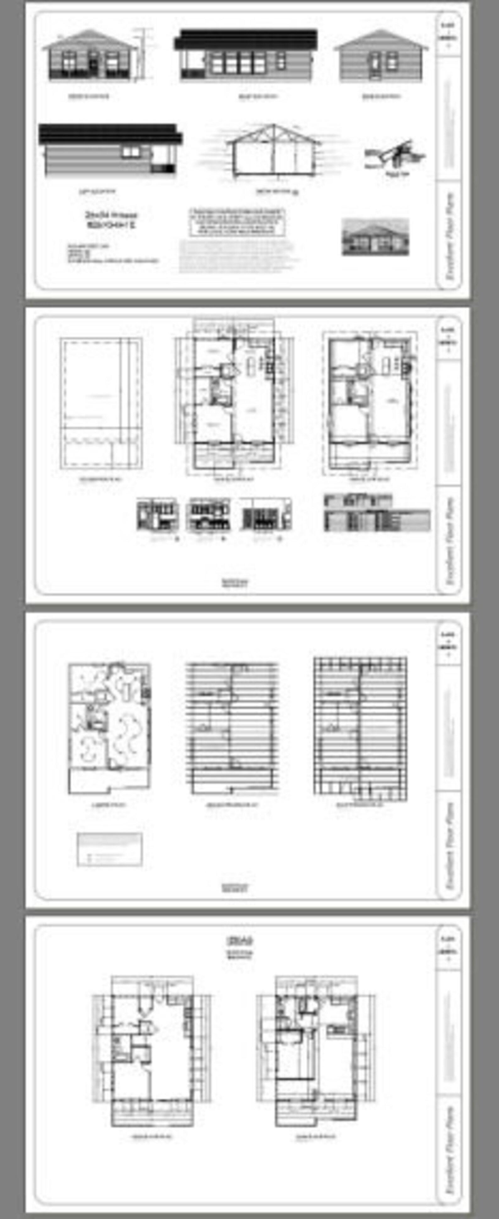 26x34 House -- 2-bedroom 1-bath -- 884 Sq Ft -- PDF Floor Plan ...