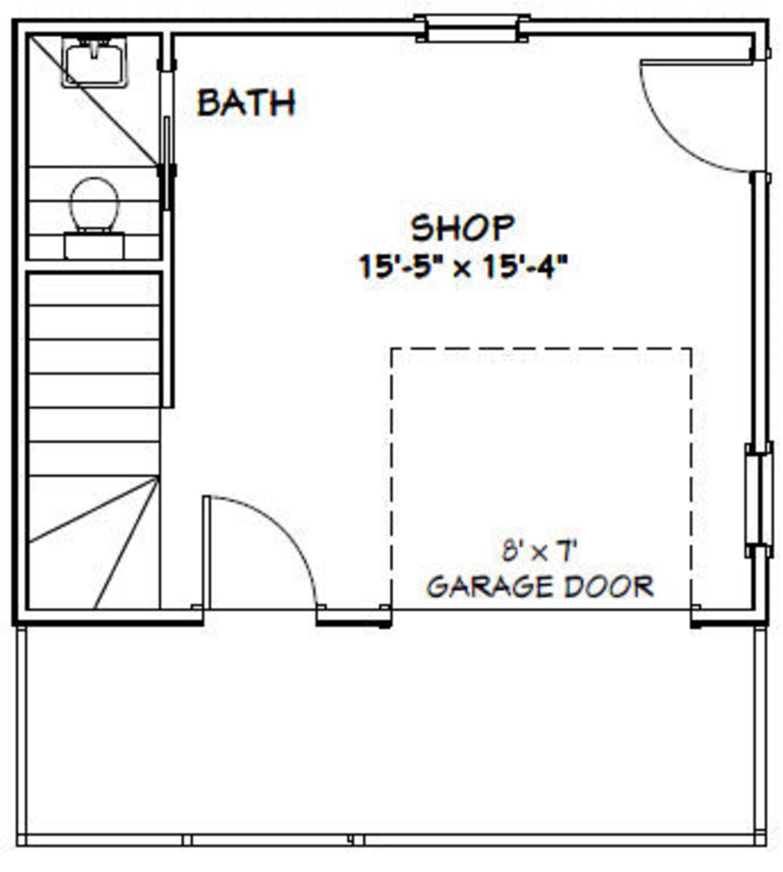 20x16 House 1-bedroom 1.5-bath 292 Sq Ft PDF Floor Plan Instant ...