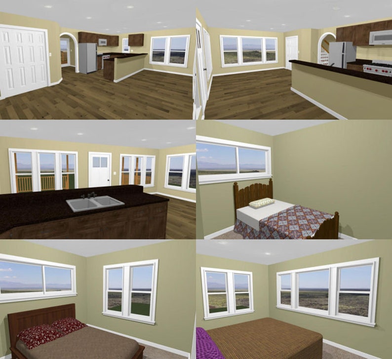24x24 House -- 3 Bedroom 2 Bath -- 1,106 Sq Ft -- PDF Floor Plan ...