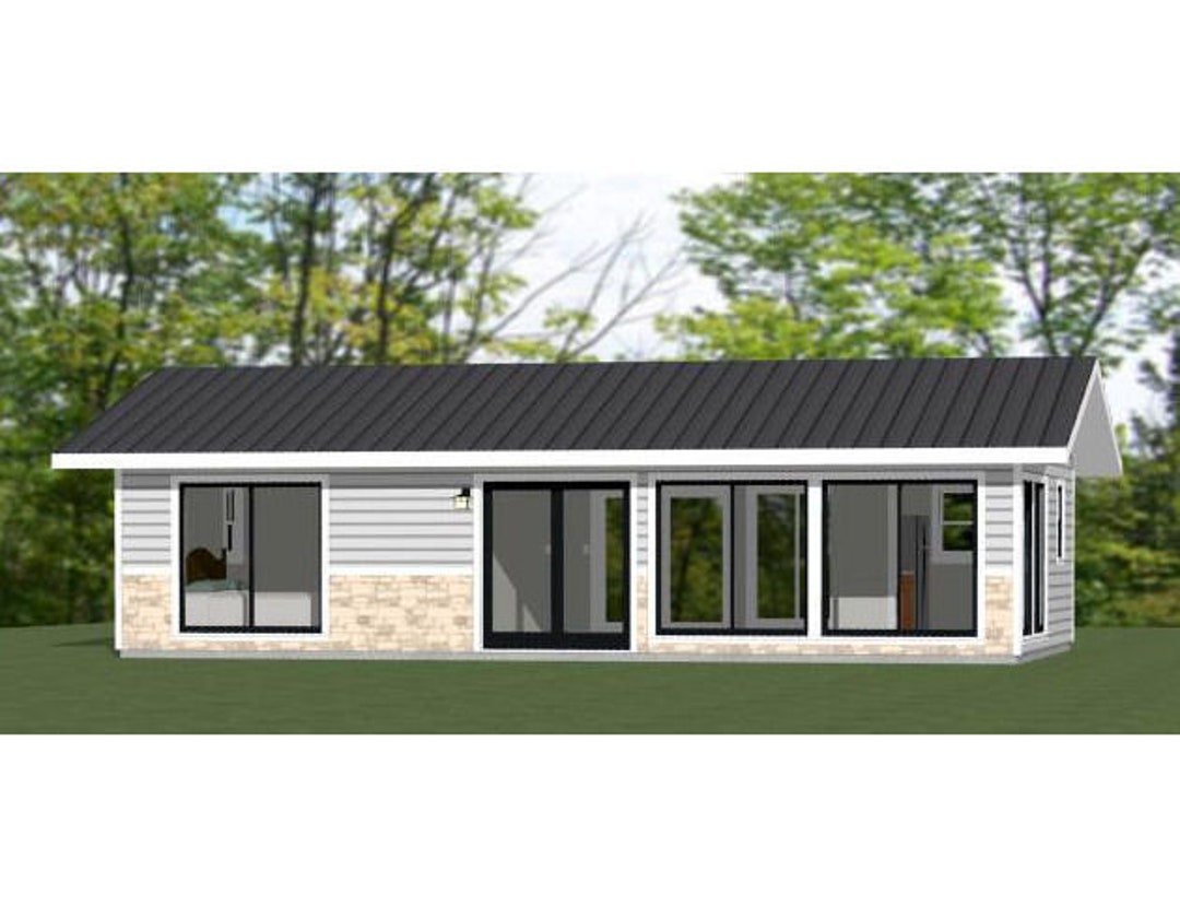 36x20 House -- 1-bedroom 1-bath -- 720 Sq Ft -- PDF Floor Plan ...