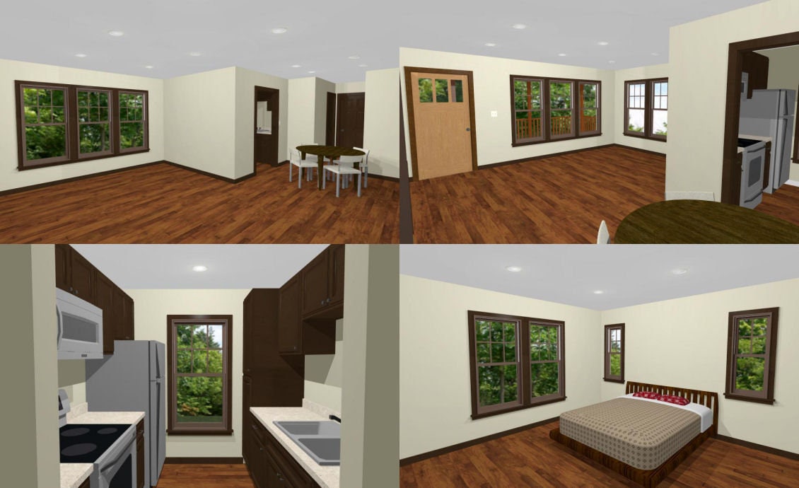 18x40 House -- 1-bedroom 1-bath -- 720 Sq Ft -- PDF Floor Plan ...