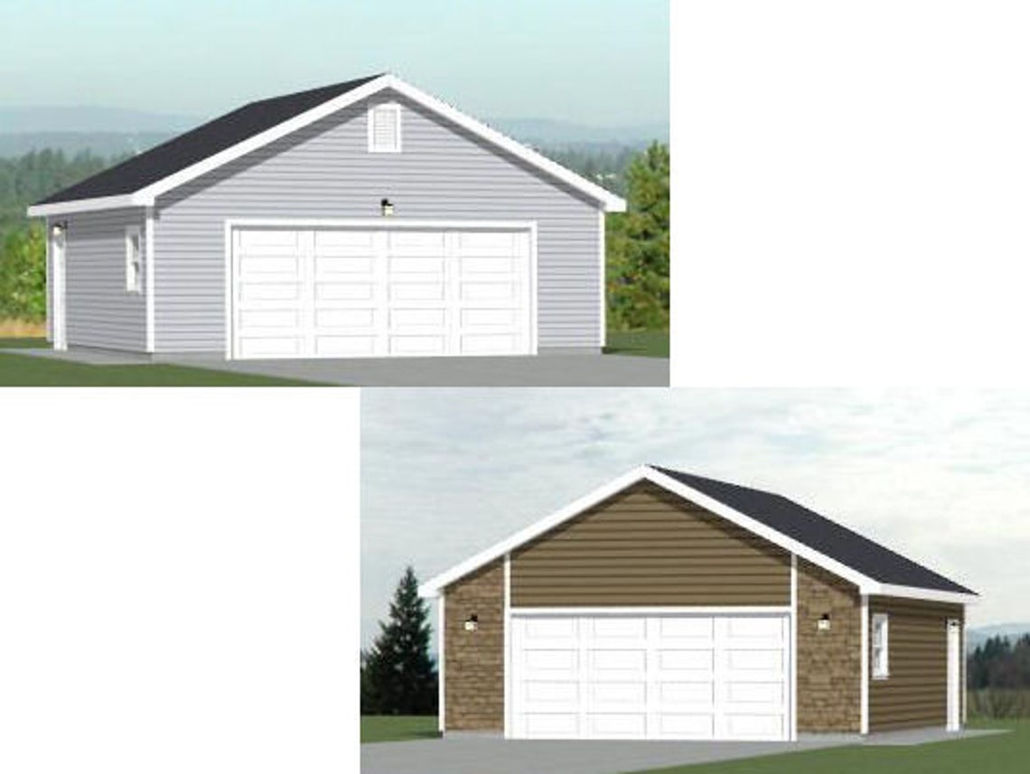 24x28 2-car Garages -- 672 Sq Ft -- 8ft Walls -- PDF Floor Plan ...