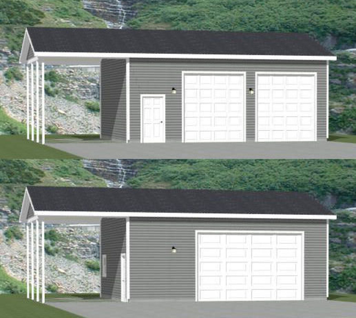 30x24 2-car Garage -- 720 Sq Ft -- 12ft Walls -- PDF Floor Plan ...