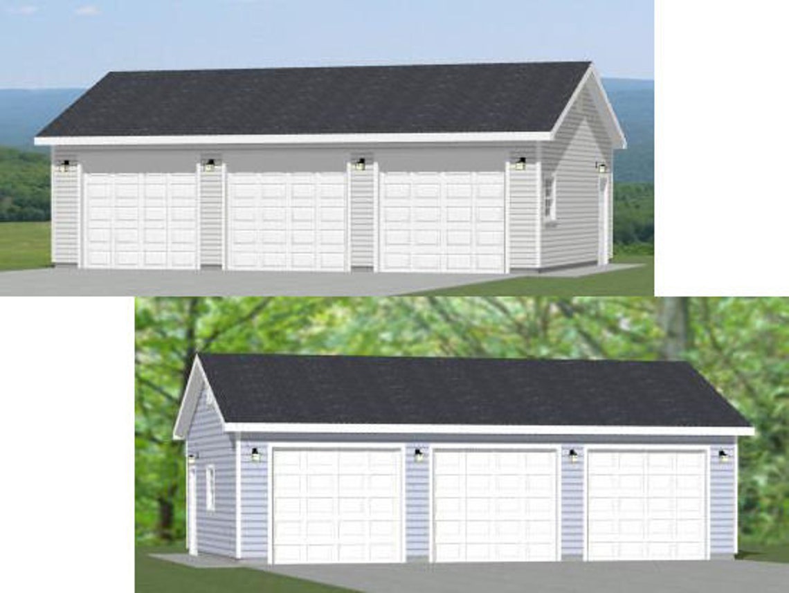 36x24 3-car Garages -- 864 Sq Ft -- 9ft Walls -- PDF Floor Plan ...