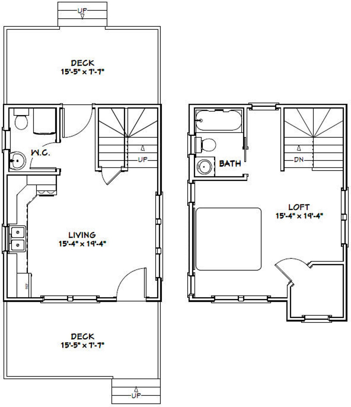 16x20 House 1-bedroom 1.5-bath 586 Sq Ft PDF Floor | Etsy