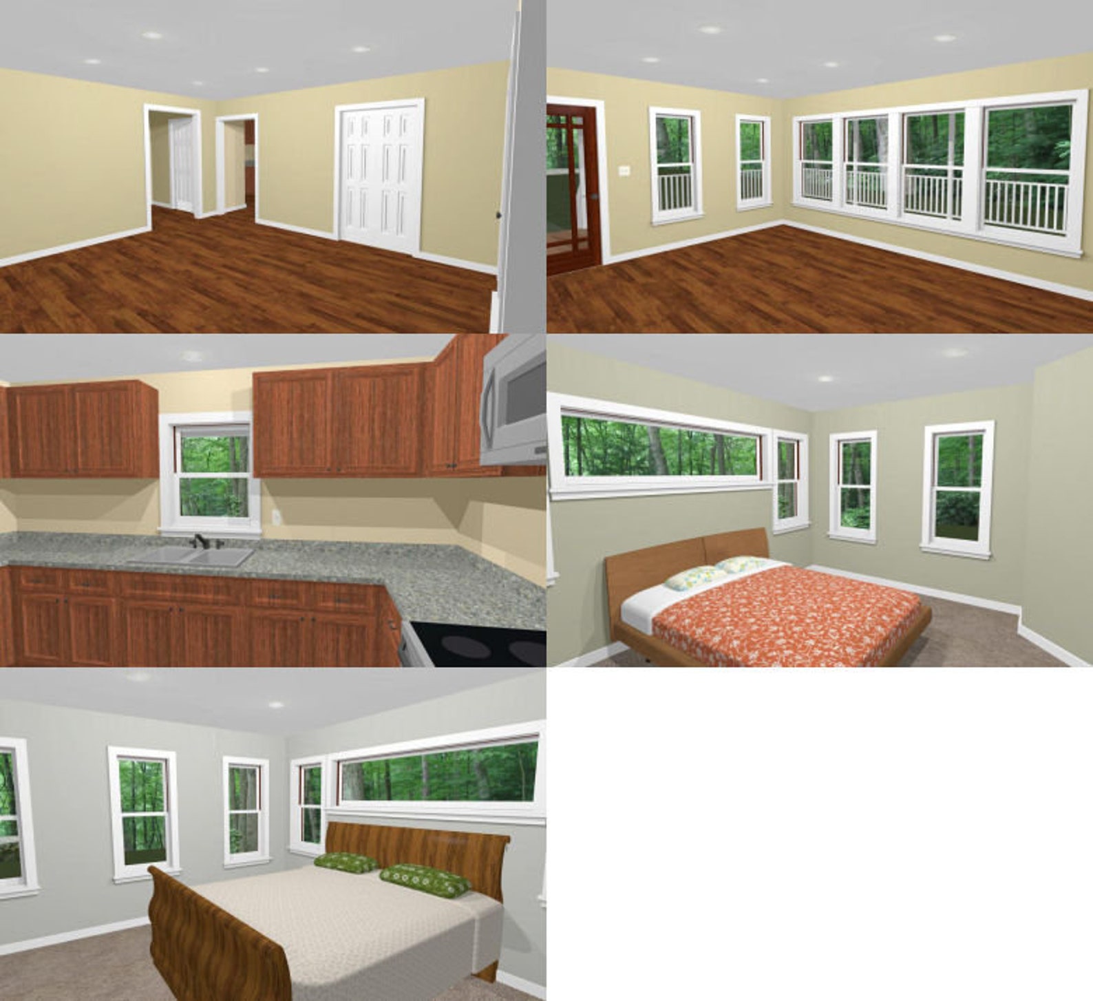 24x24 House -- 2-bedroom 1.5-bath -- 1,059 Sq Ft -- PDF Floor Plan ...