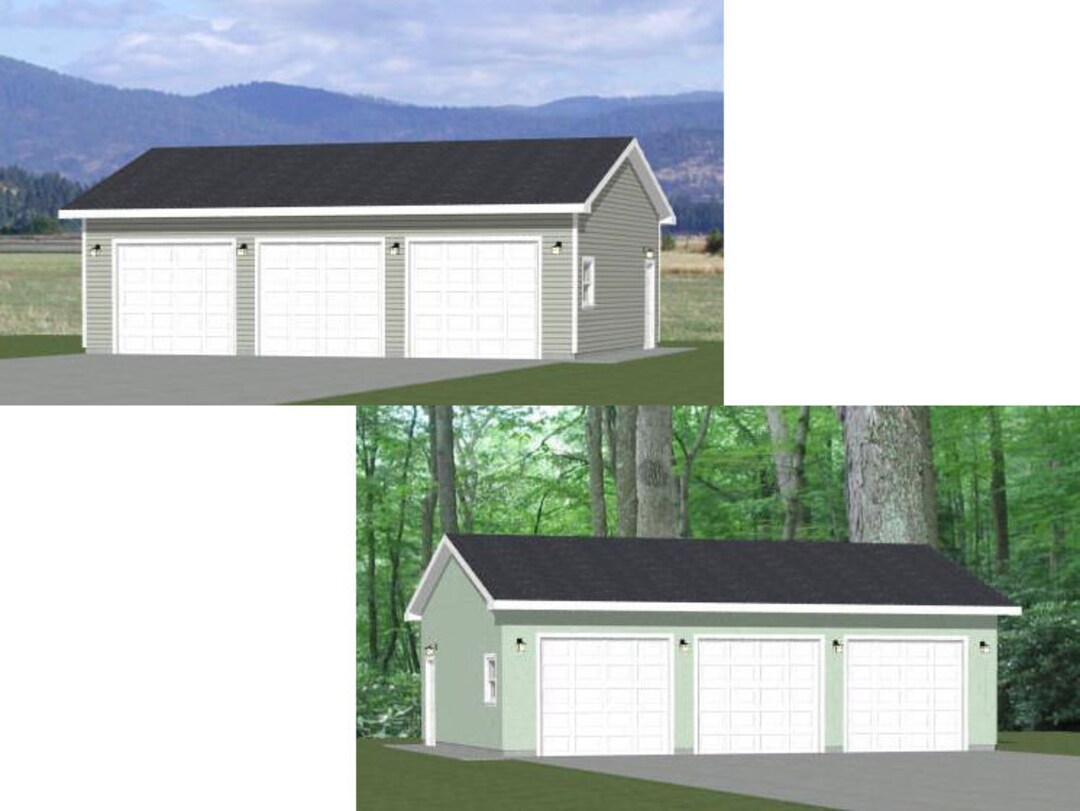36x28 3-car Garages -- 1,008 Sq Ft -- PDF Floor Plan -- Instant ...