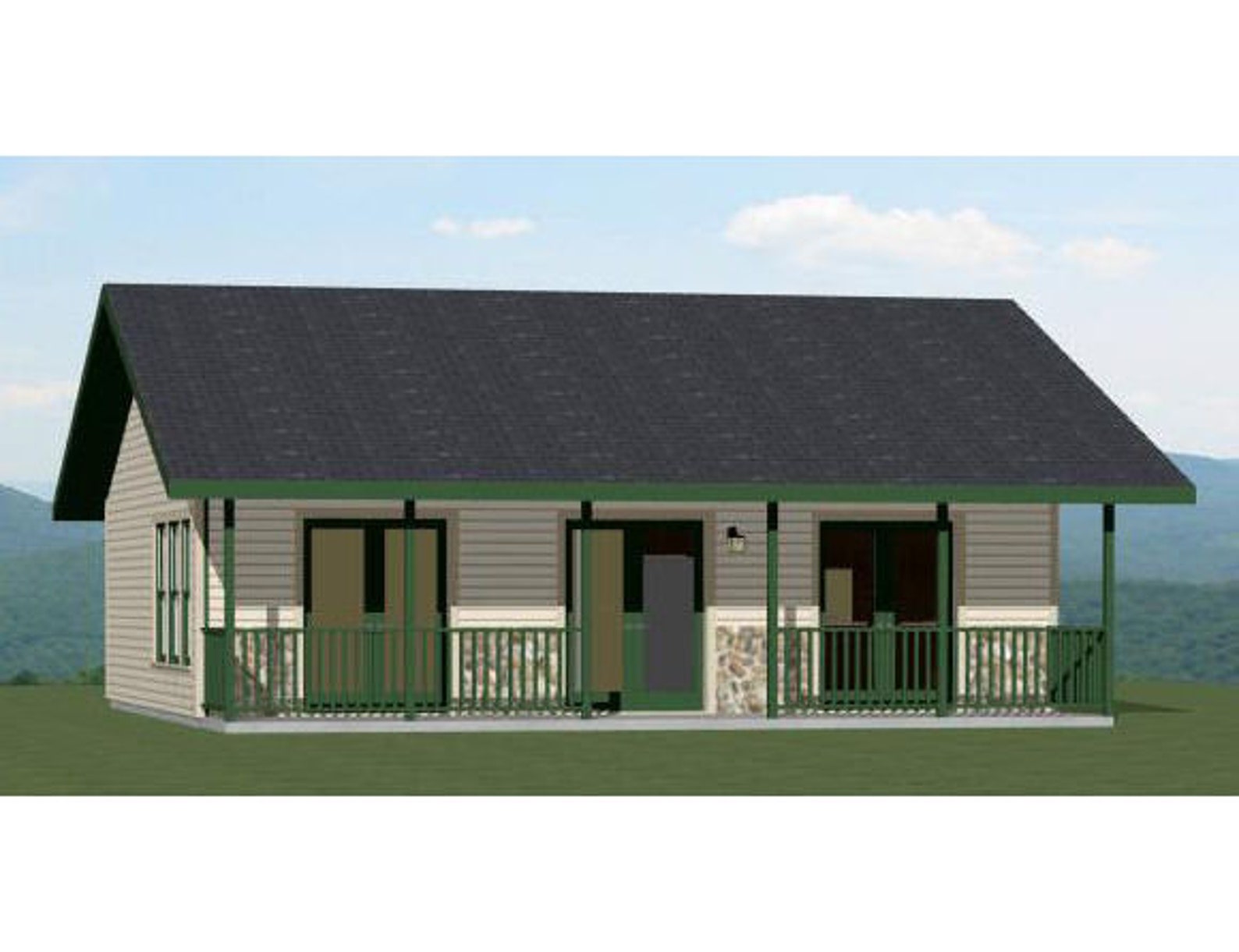 30x26 House -- 2-bedroom 1-bath -- 780 Sq Ft -- PDF Floor Plan ...