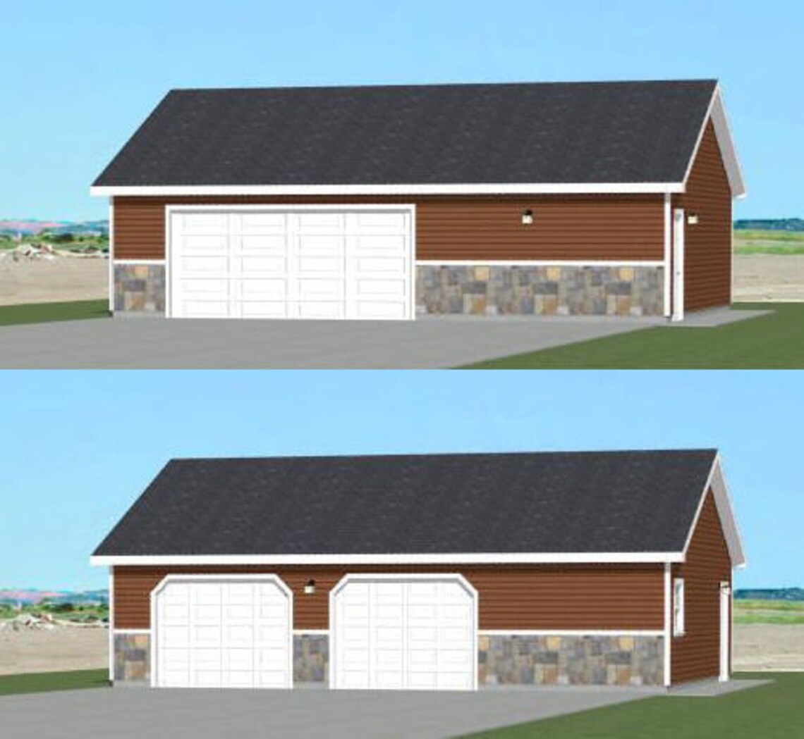 36x26 2-car Garage 936 Sq Ft PDF Floor Plan Instant Download Model 1A ...