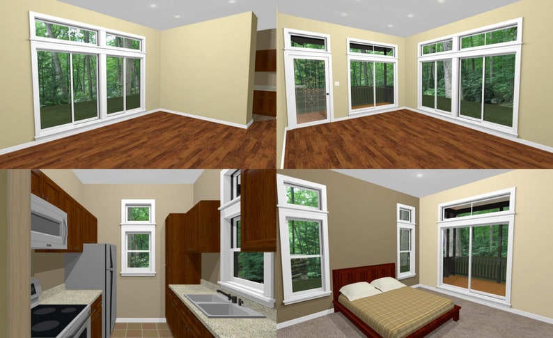 26x26 House -- 1-bedroom 1-bath -- 676 Sq Ft -- PDF Floor Plan ...