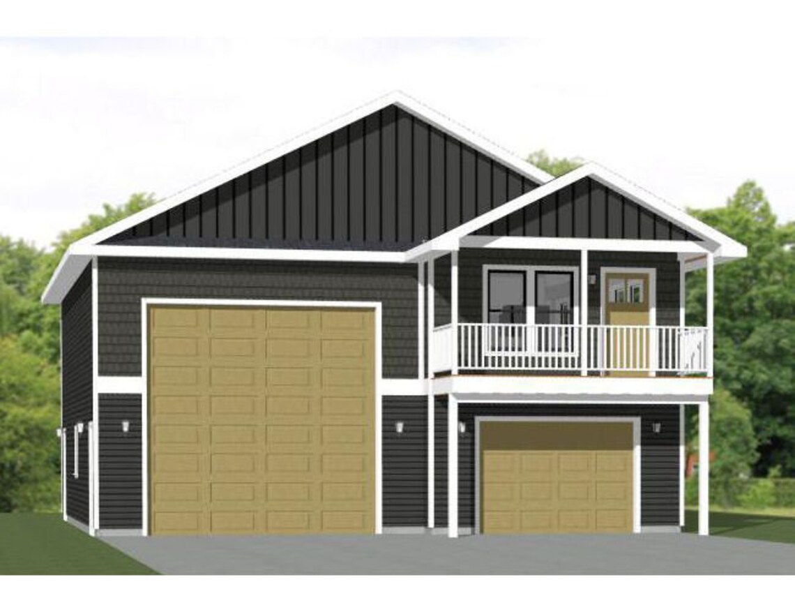 36x42 House 1-bedroom 1.5-bath 961 Sq Ft PDF Floor - Etsy