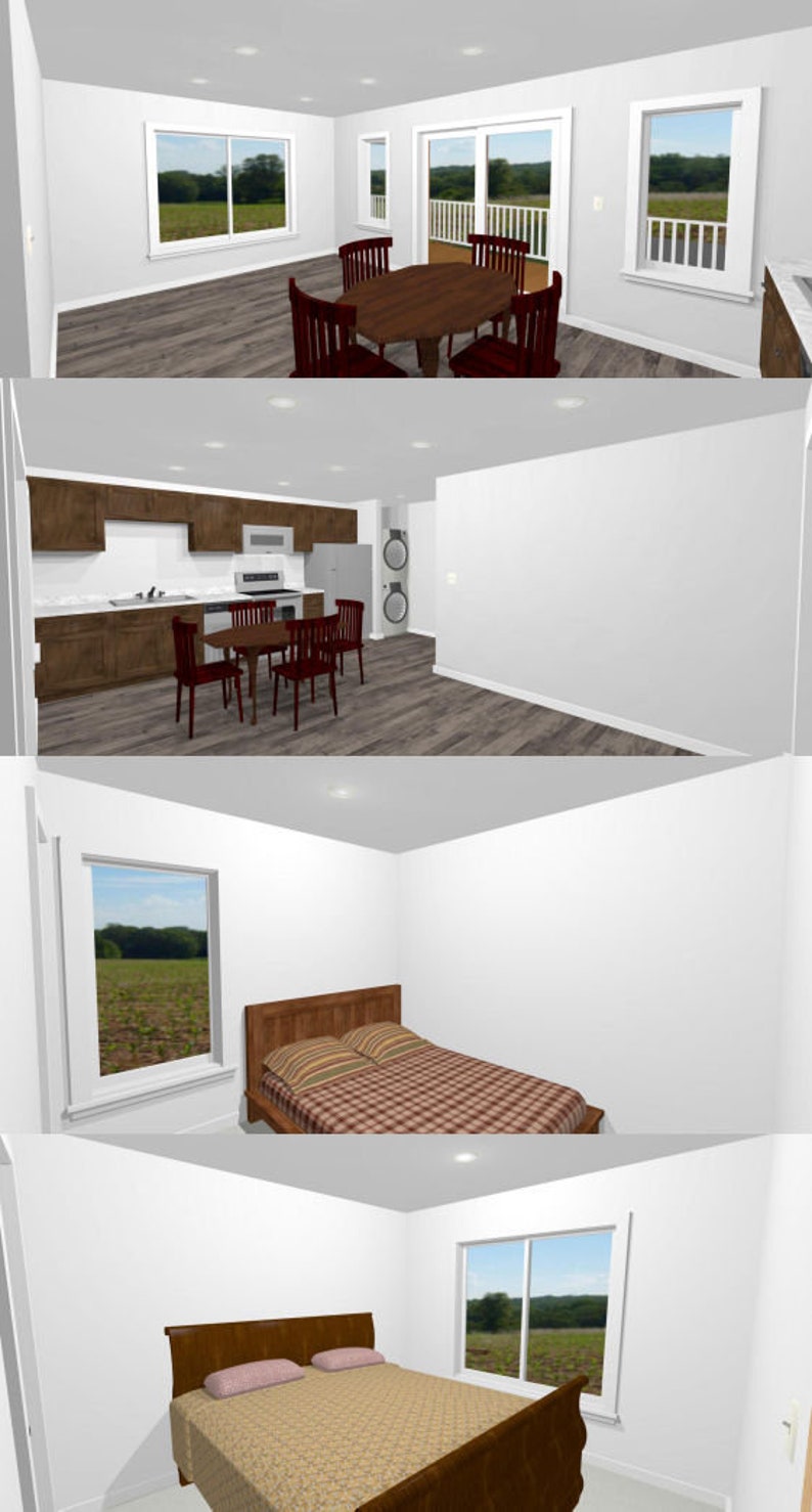 40x40 House -- 2-bedroom 1.5-bath -- 1,004 Sq Ft -- PDF Floor Plan ...