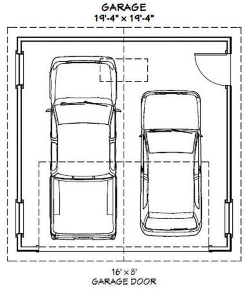 20x20 2-car Garages -- 400 Sq Ft -- 9ft Walls -- PDF Floor Plan ...