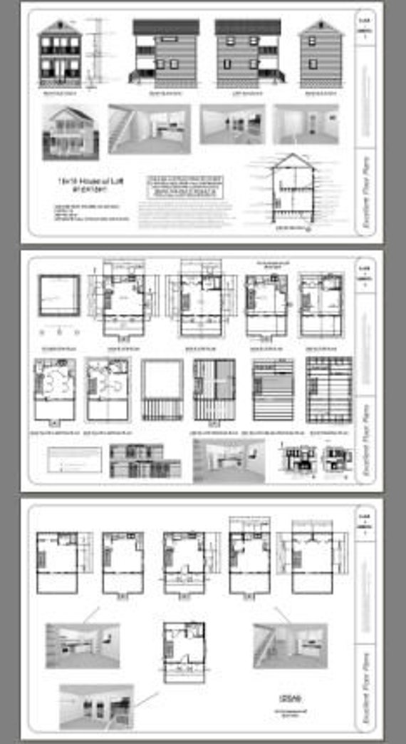 16x16 House Plans 16x16 House - 1 Bedroom 1.5 Bath - 433 Sq Ft