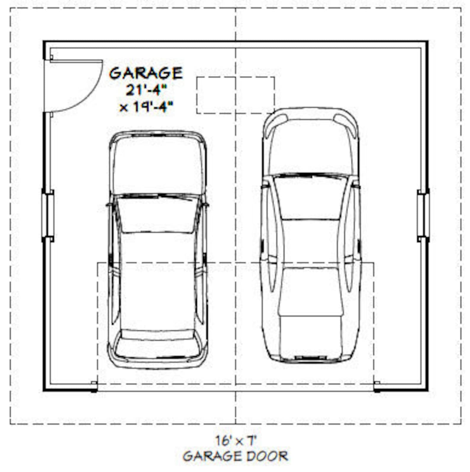 22x20 2-car Garages -- 440 Sq Ft -- 8ft Walls -- PDF Floor Plan ...