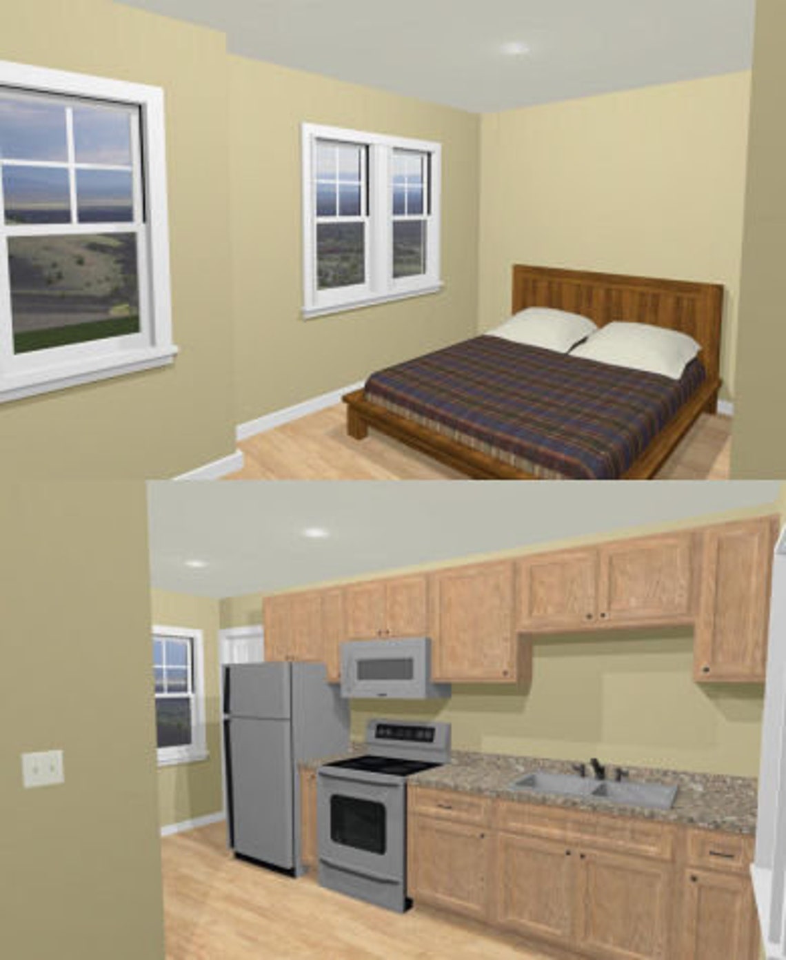 20x16 House 1-bedroom 1.5-bath 292 Sq Ft PDF Floor - Etsy