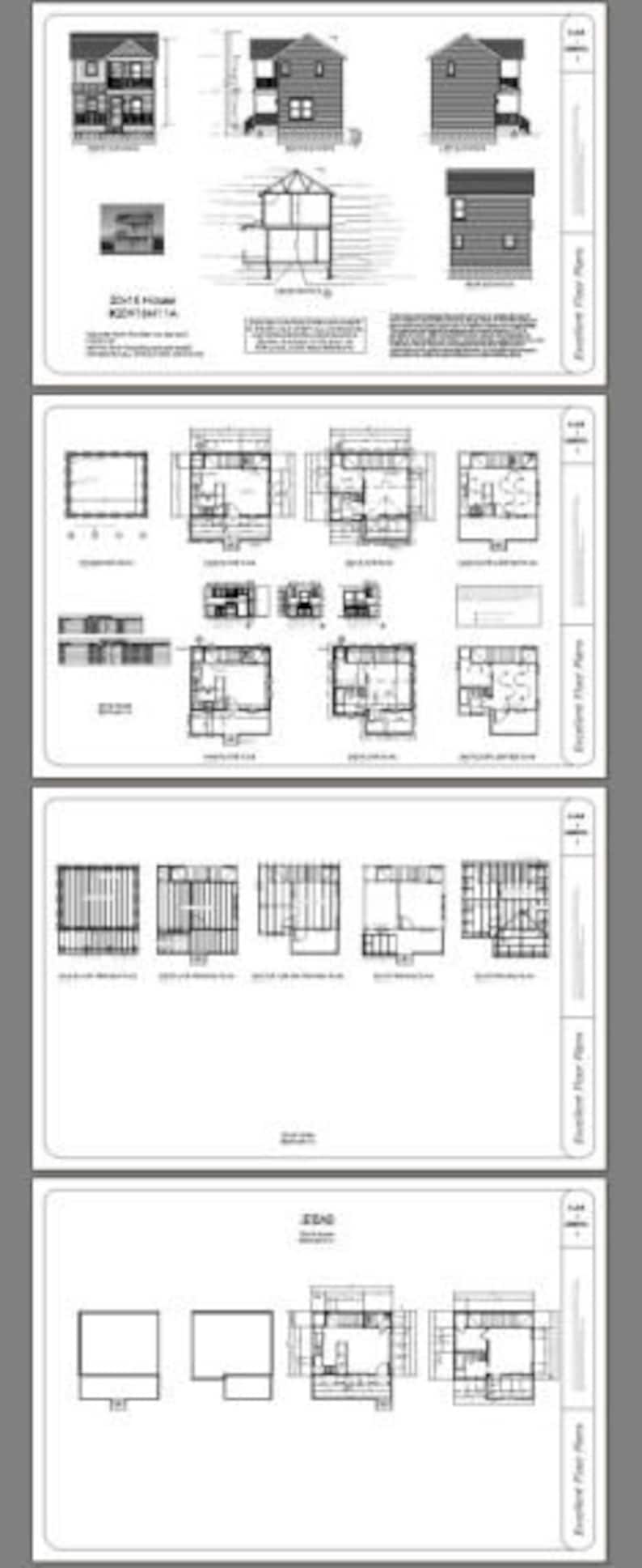20x16 House -- 1-bedroom 1.5-bath -- 544 Sq Ft -- PDF Floor Plan ...