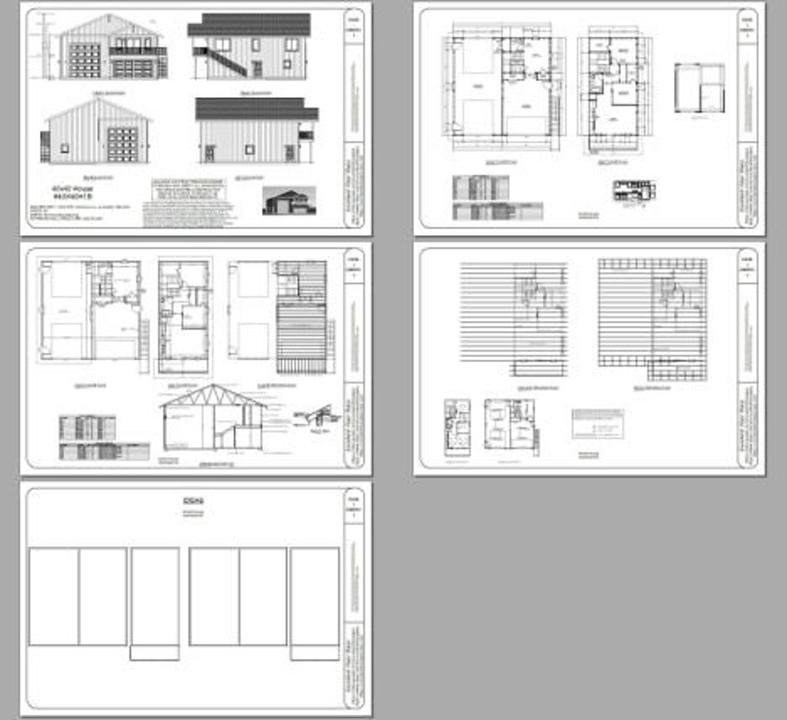 40x40 House -- 2-bedroom 1.5-bath -- 1,004 Sq Ft -- PDF Floor Plan ...