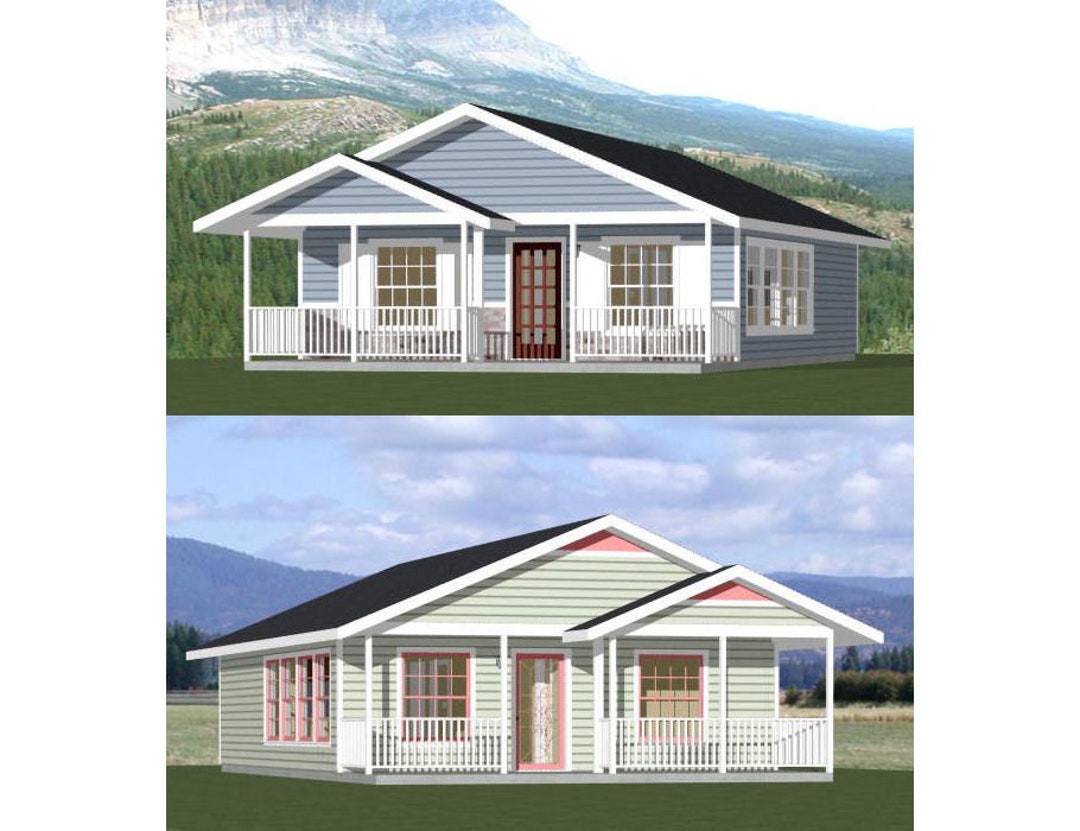 26x34 House -- 1-bedroom 1-bath -- 884 Sq Ft -- PDF Floor Plan ...