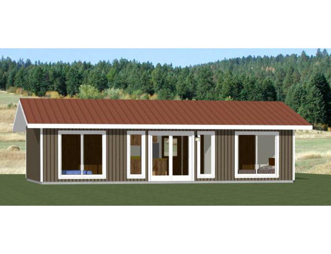 36x20 House -- 2-bedroom 2-bath -- 720 Sq Ft -- PDF Floor Plan ...