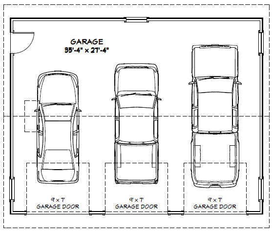 36x28 2-car Garage -- 1,008 Sq Ft -- PDF Floor Plan -- Instant Download ...