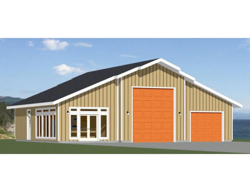 50x42 Garage -- 1 BR 1 BA -- PDF Floor Plan -- 1,973 Sq Ft -- Instant ...