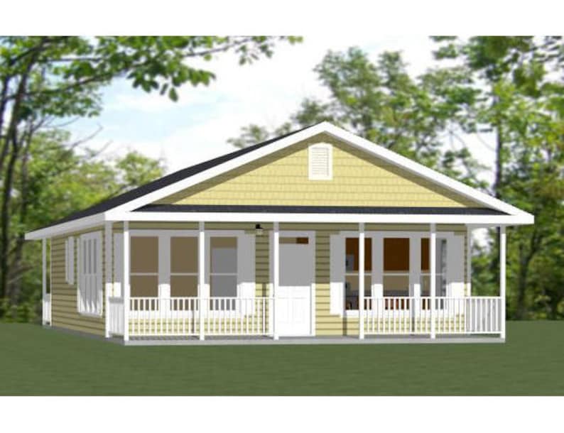 28x36 House -- 2-bedroom 2-bath -- 1,008 Sq Ft -- PDF Floor Plan ...