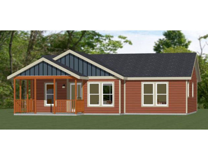 36x26 House -- 1-bedroom 1-bath -- 820 Sq Ft -- PDF Floor Plan ...