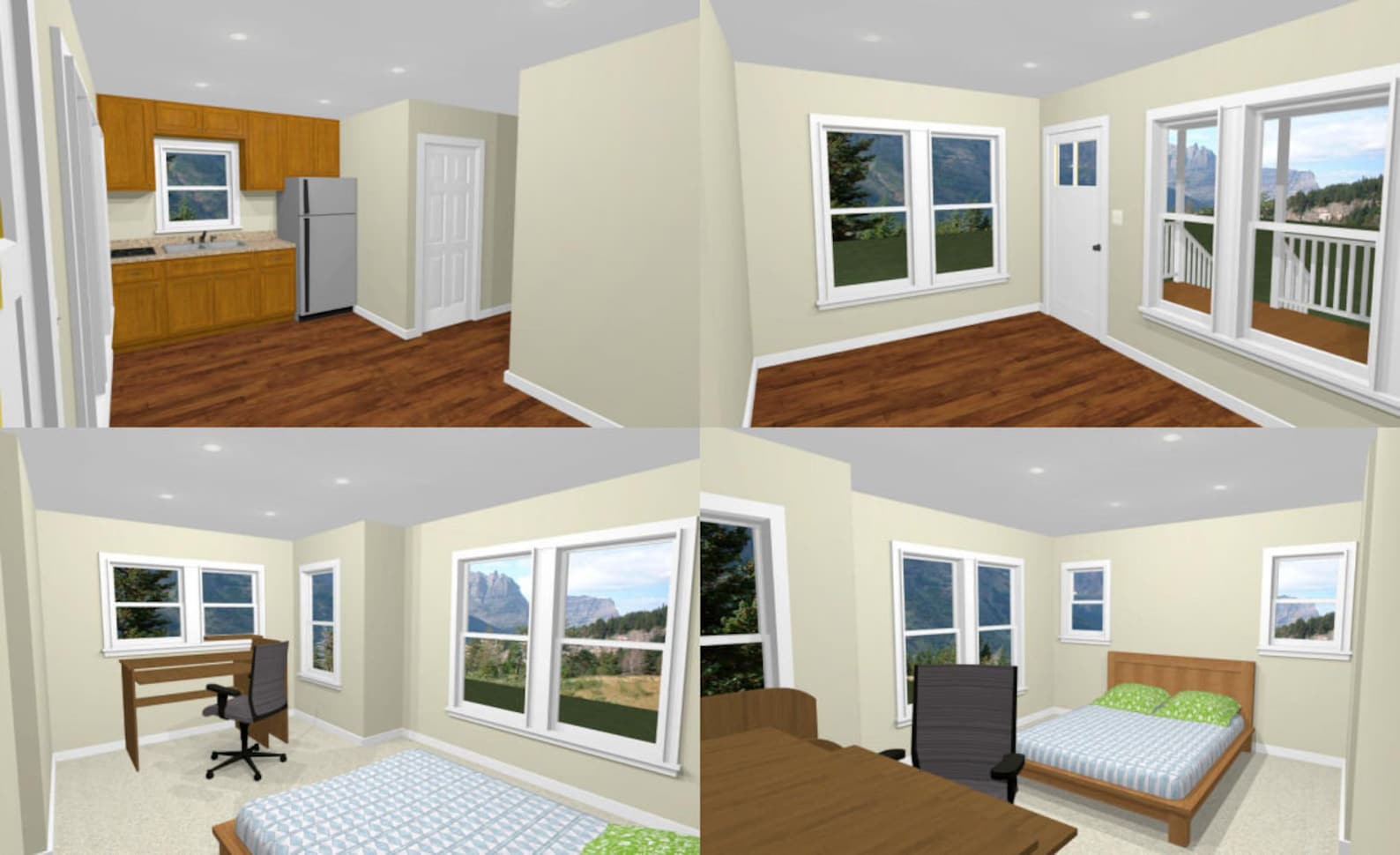 16x16 House 1-bedroom 1-bath 493 Sq Ft PDF Floor Plan - Etsy