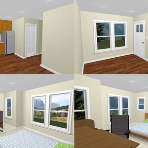 16x16 House -- 1-bedroom 1-bath -- 493 Sq Ft -- PDF Floor Plan ...