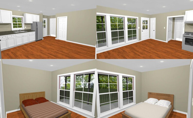 48x16 House -- 2-bedroom 2-bath -- 768 Sq Ft -- PDF Floor Plan ...