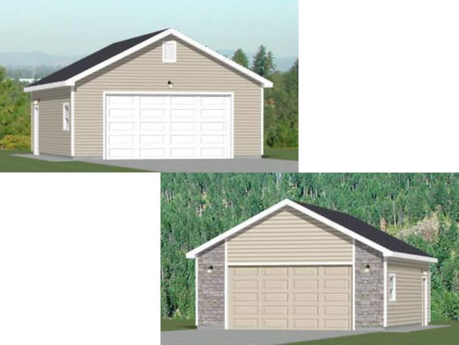 24x28 2-car Garages 672 Sq Ft 9ft Walls PDF Floor Plan Instant Download ...