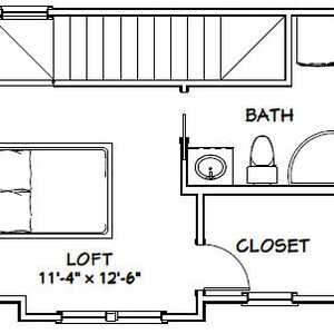 20x16 House -- 1-bedroom 1.5-bath -- 547 Sq Ft -- PDF Floor Plan ...
