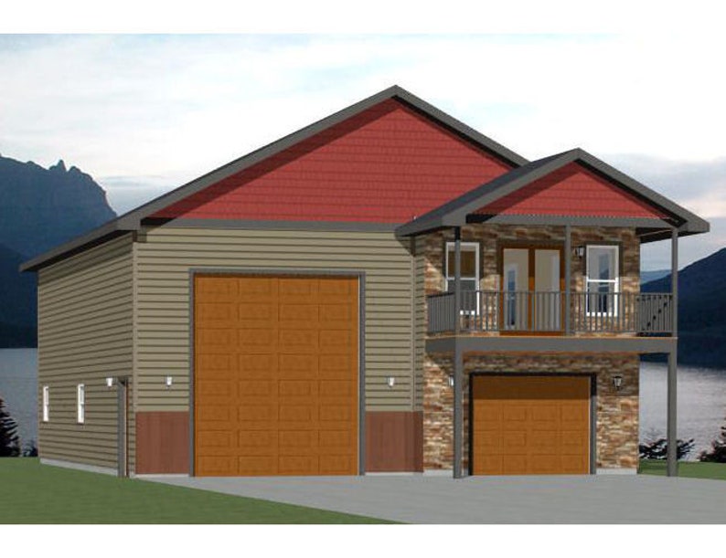 36x42 House 1-bedroom 1.5-bath 853 Sq Ft PDF Floor Plan Instant ...