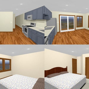 36x42 House -- 1-bedroom 1.5-bath -- 853 Sq Ft -- PDF Floor Plan ...