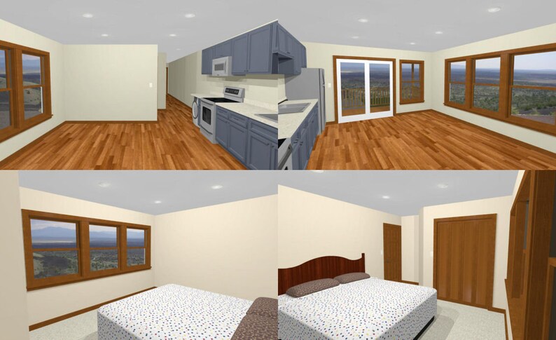 36x42 House 1-Bedroom 1.5-Bath 853 sq ft PDF Floor | Etsy